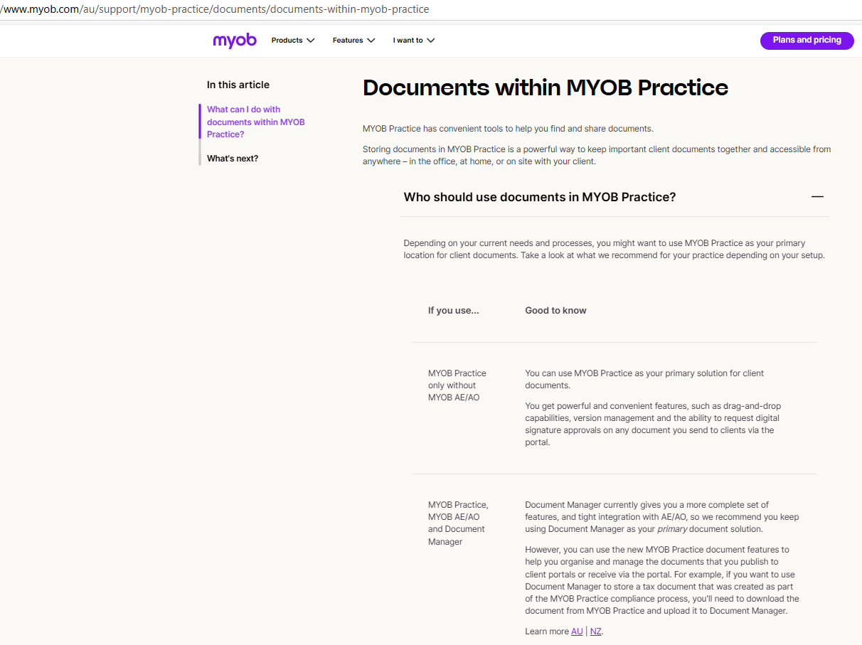 Practice dashboard - Document Manager | MYOB Community