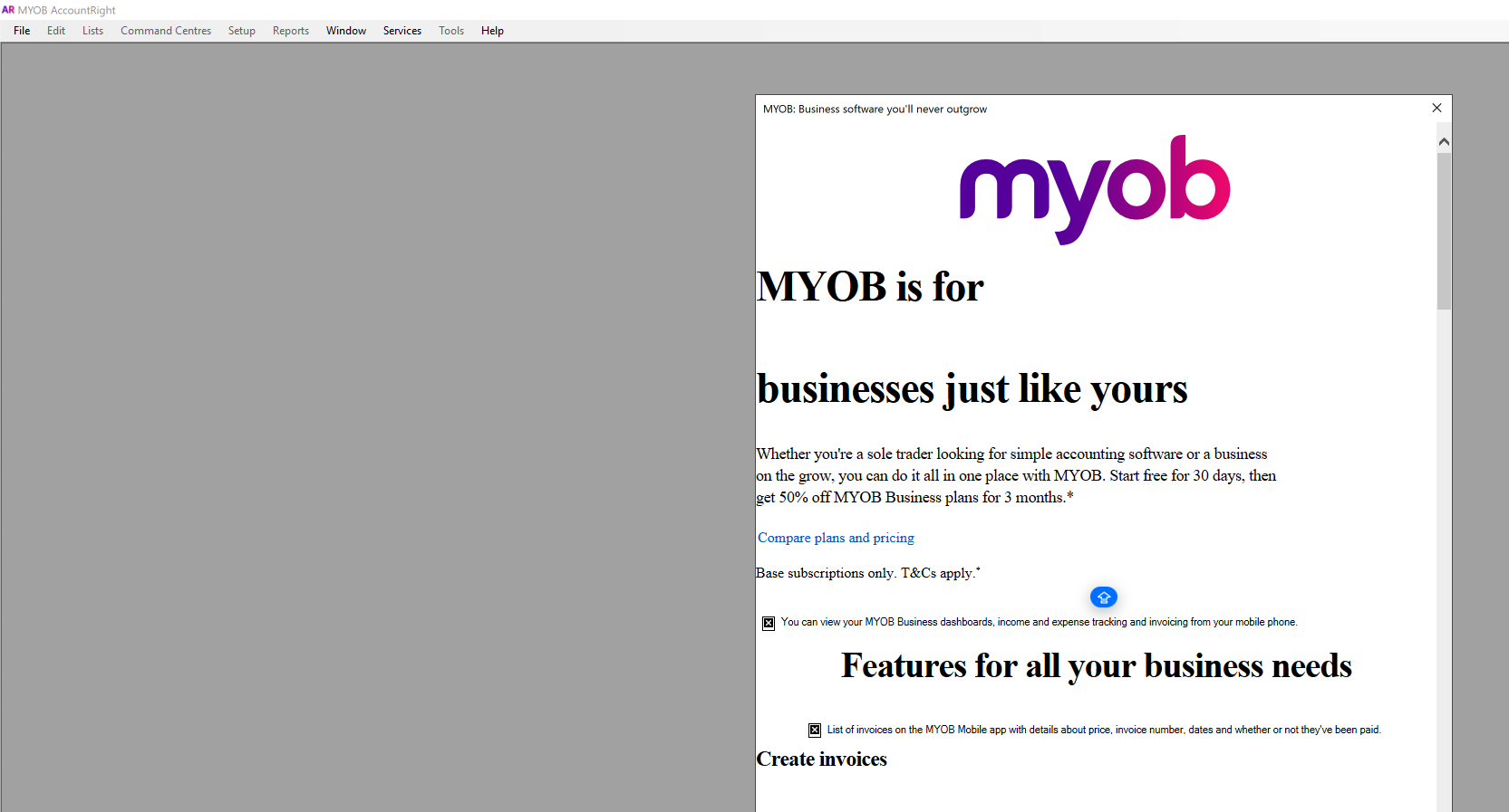 Cannot log in to MYOB Software. "An error has occured in the script on ...