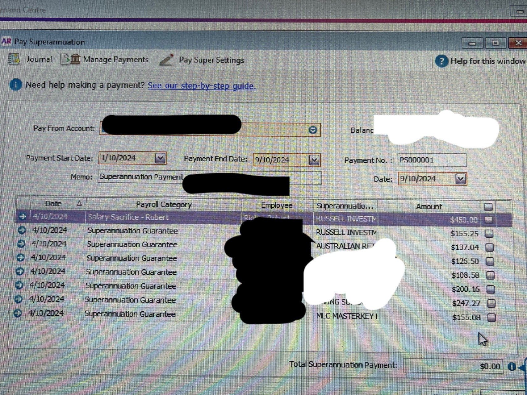 Myob Superstream and Salary Sacrifice | MYOB Community