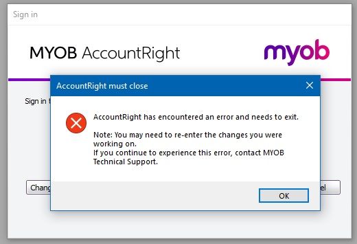 Unable to open AccountRight file after upgrading to the latest version ...