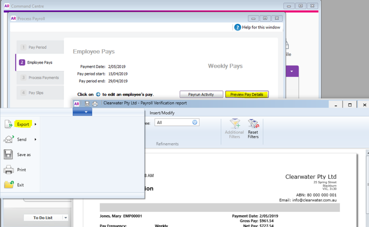 Payroll verification report | MYOB Community