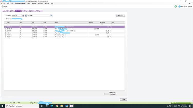how to reverse a credit note | MYOB Community