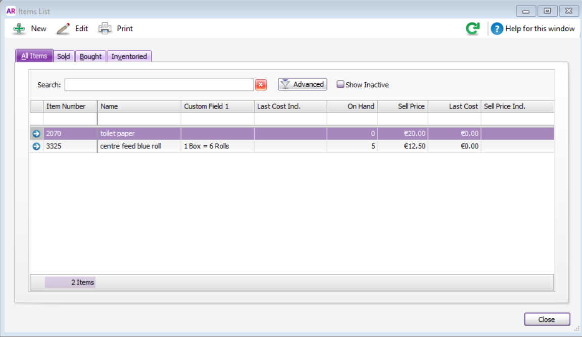 Customise Items List Display | MYOB Community