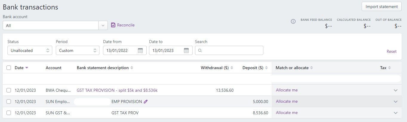 Changing bank accounts transfer transactions | MYOB Community
