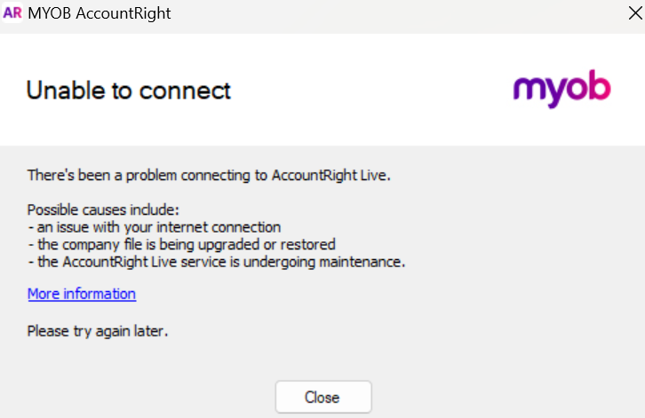 File Stuck On Upgrading On Myob App On My Computer For 2 Days We Are