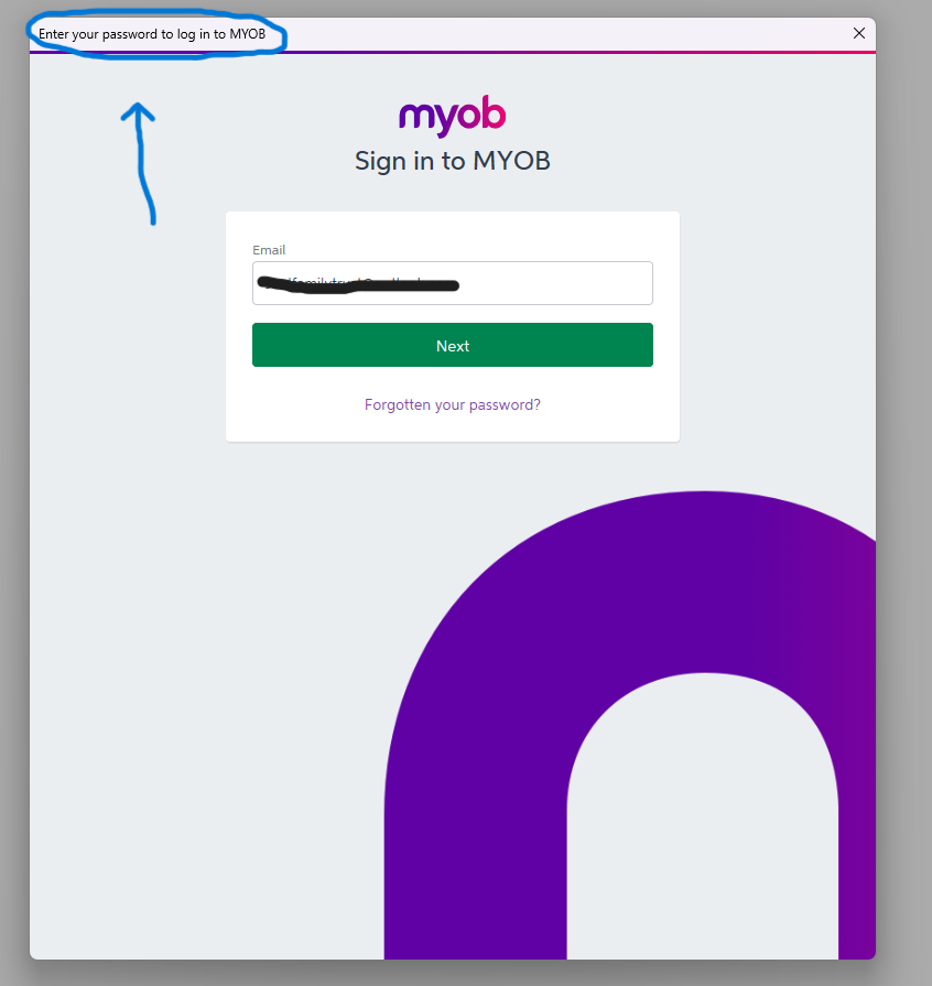 login bug | MYOB Community