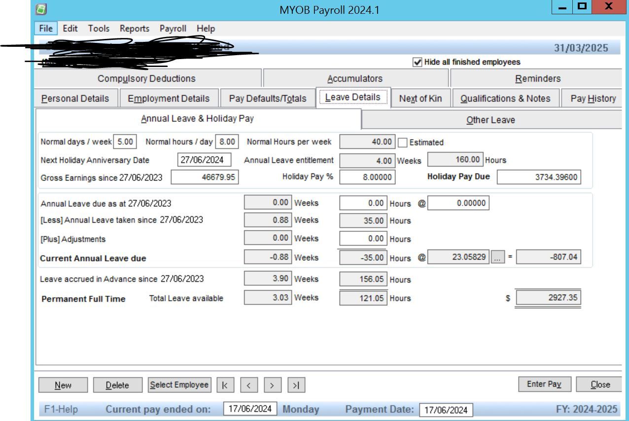 Reducing hours in MYOB Payroll Desktop | MYOB Community