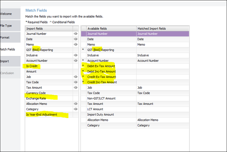 Import General Journal file | MYOB Community