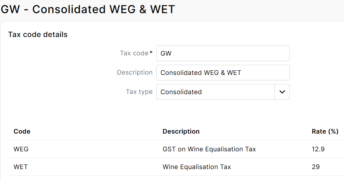 Consolidated Tax Codes | MYOB Community
