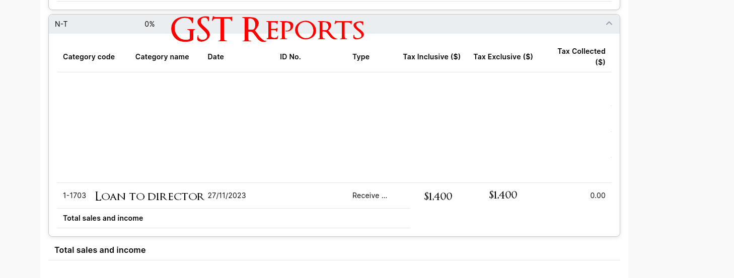 "non-income" items classified as "income" on GST Reports? | MYOB Community