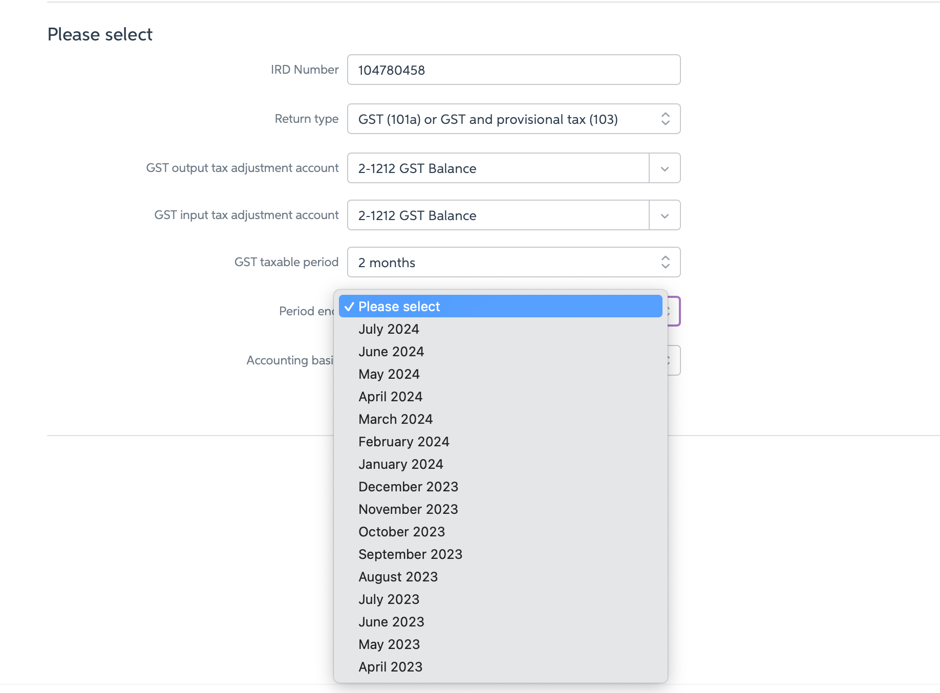 Unable to select correct period to file GST return | MYOB Community