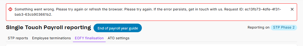 Error Message while trying to lodge 2024/2025 Final STP | MYOB Community